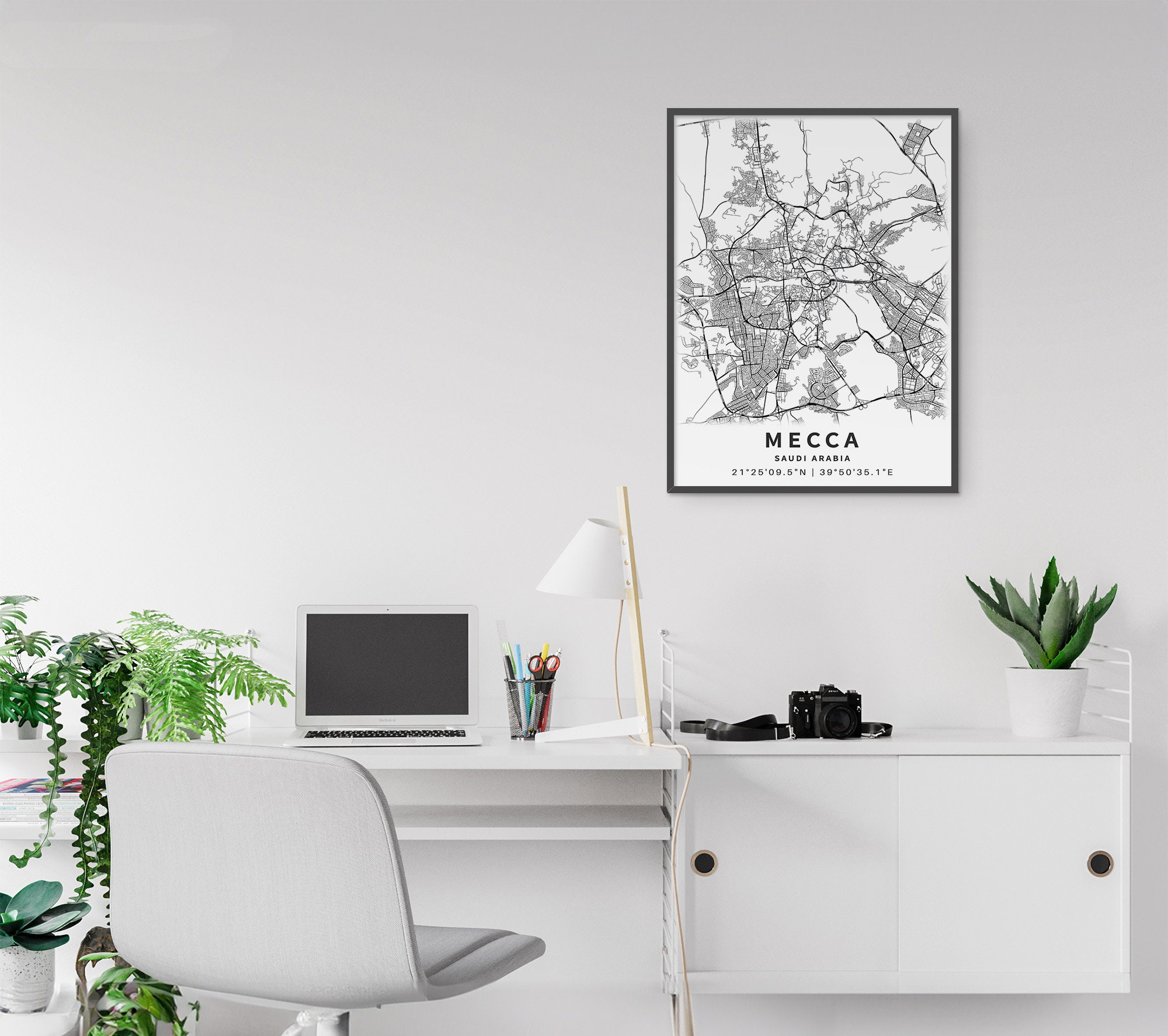 Printable Map of Mecca, Saudi Arabia With Street Names - Instant ...