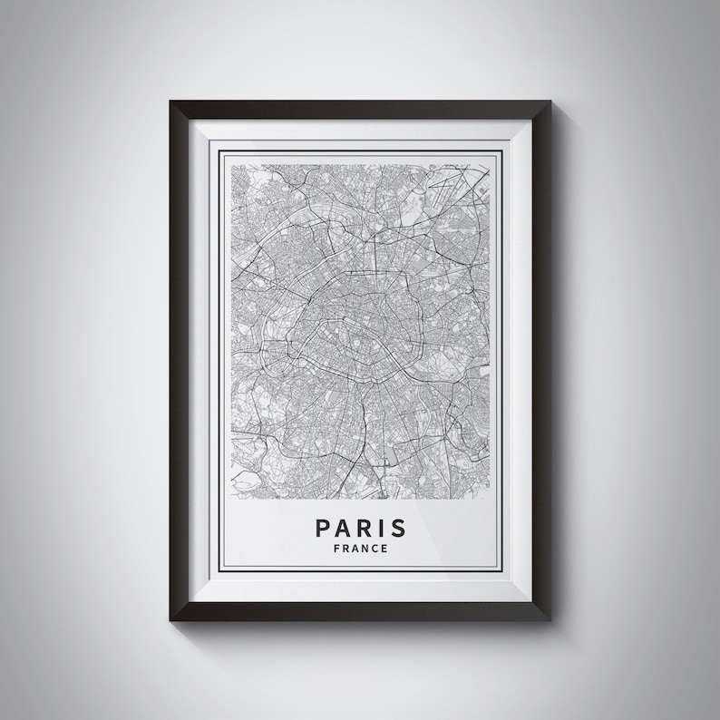 Printable Map of Paris France Instant Download City Map | Etsy