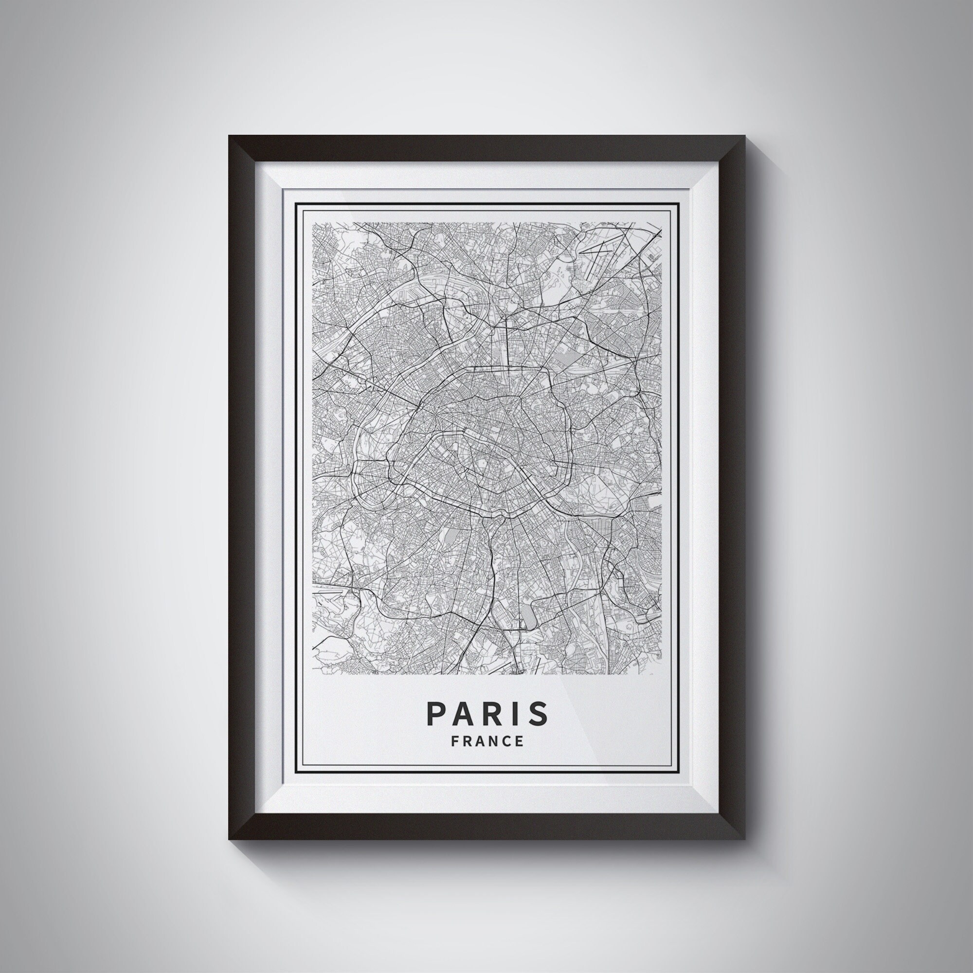 Printable Map of Paris France Instant Download City Map | Etsy