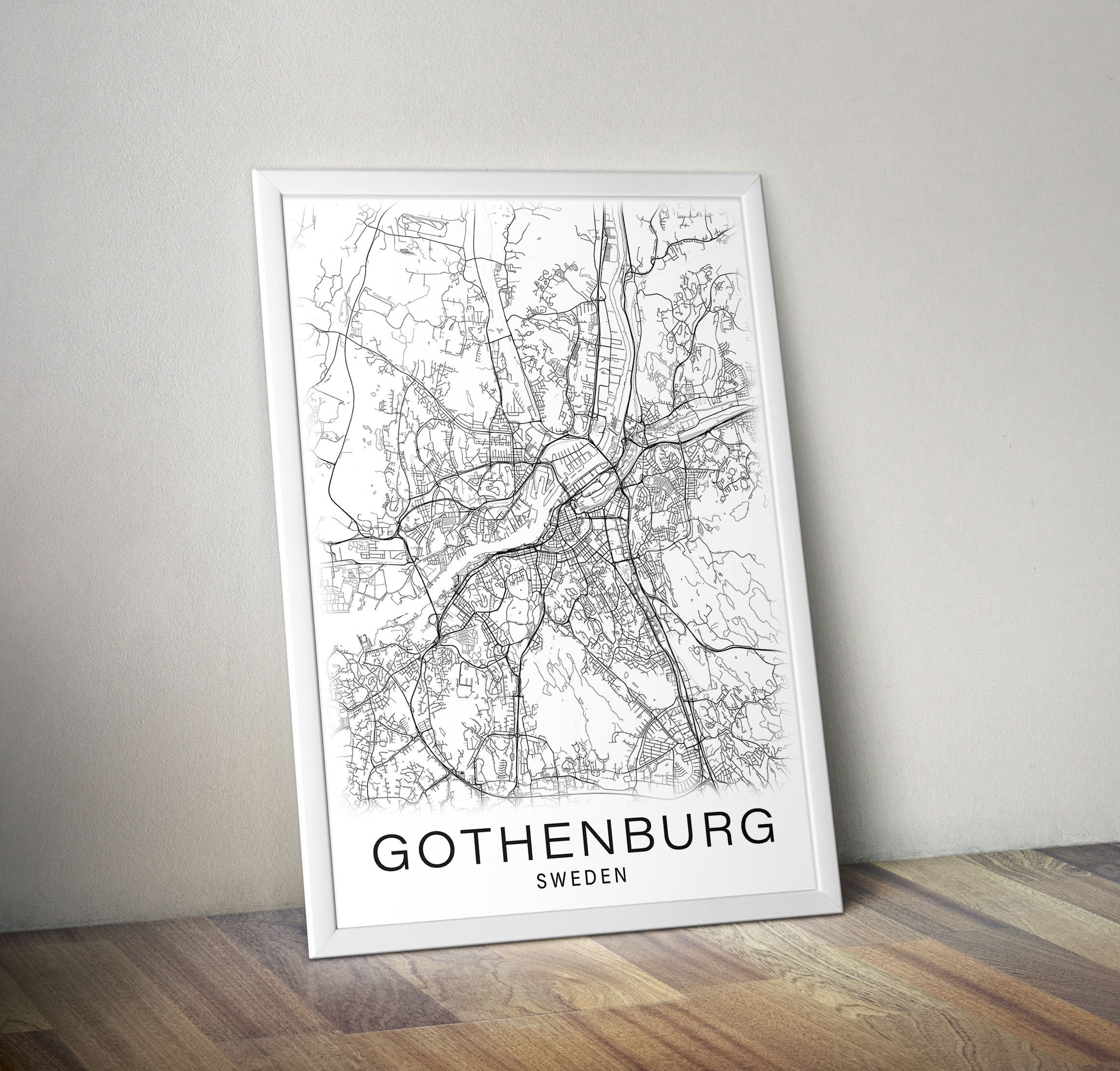 Printable Map of Gothenburg Göteborg Sweden Instant - Etsy