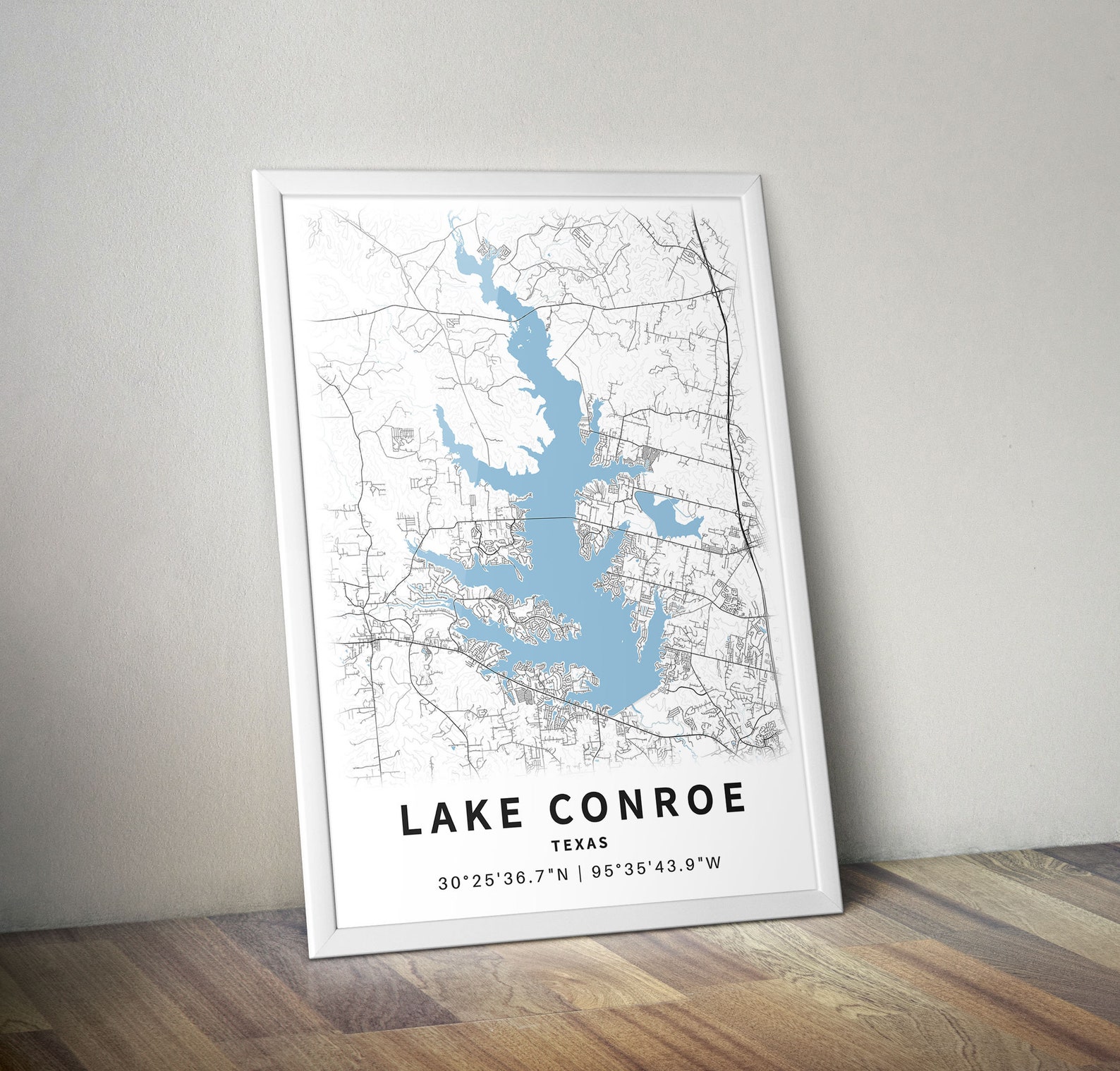 Printable Map of Lake Conroe Texas United States Instant - Etsy