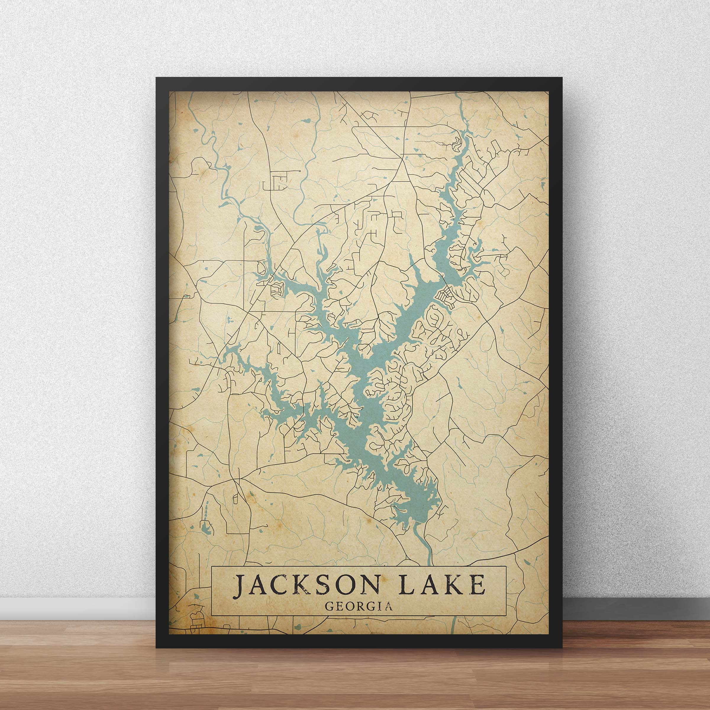 Vintage Style Map of Jackson Lake Georgia USA Instant - Etsy