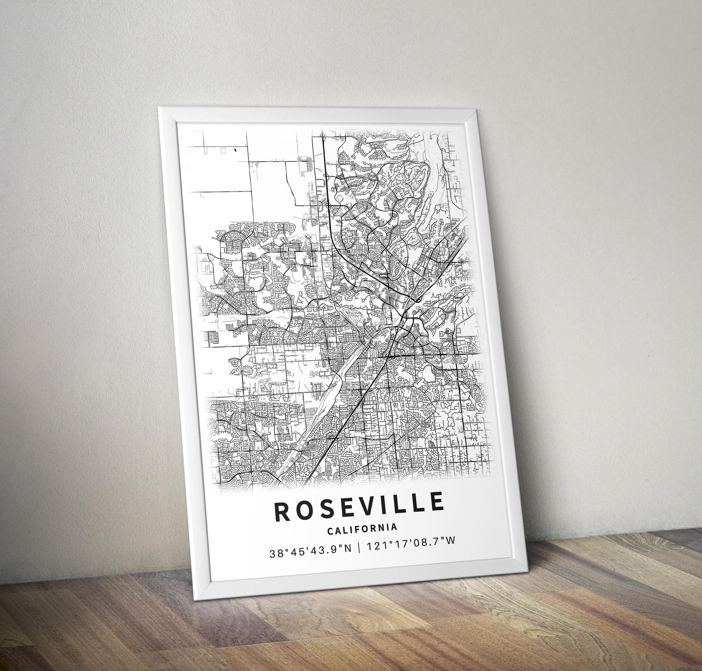 Printable Map of Roseville, California, USA With Street Names - Instant ...