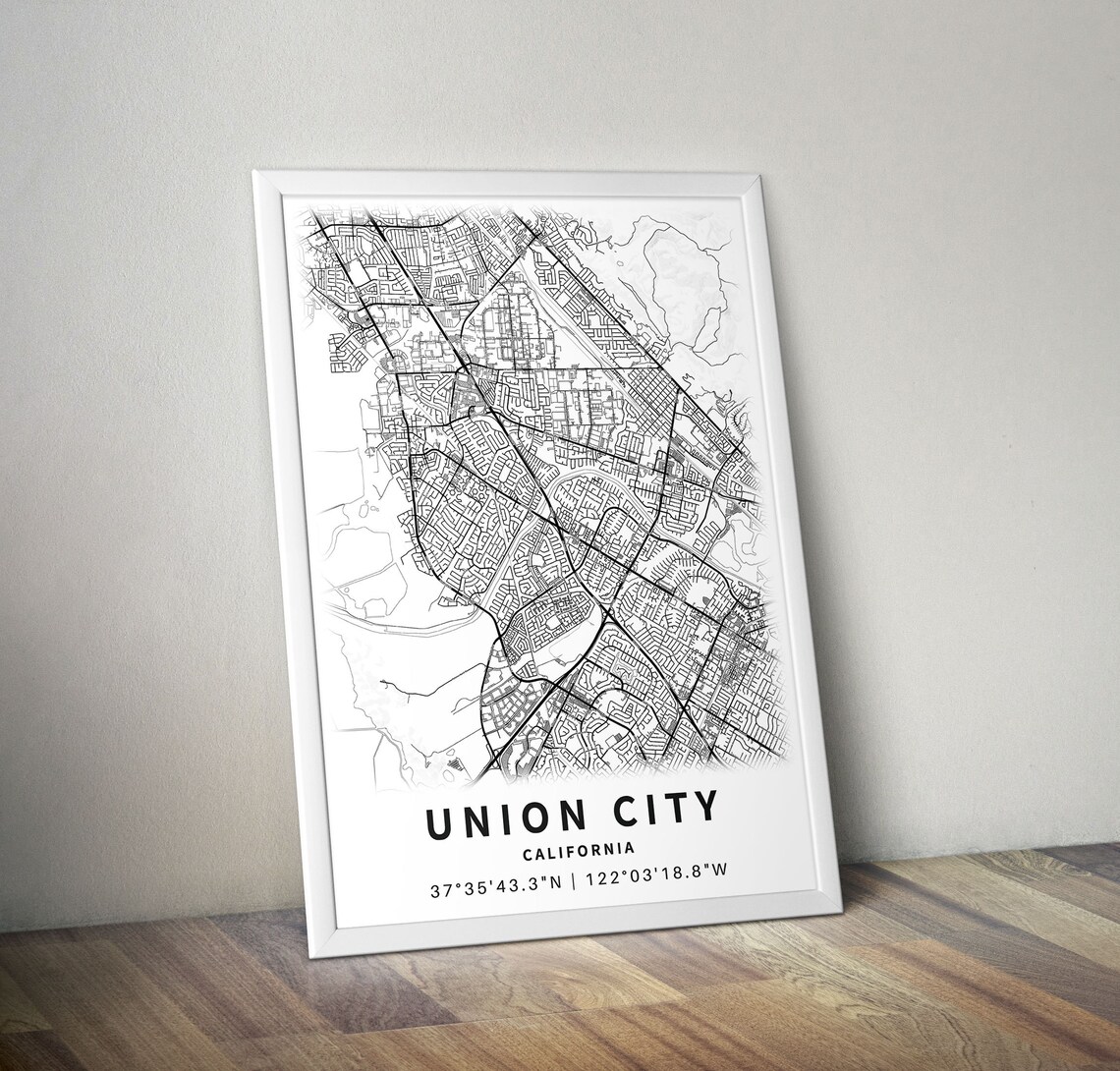 Printable Map of Union City California United States With - Etsy