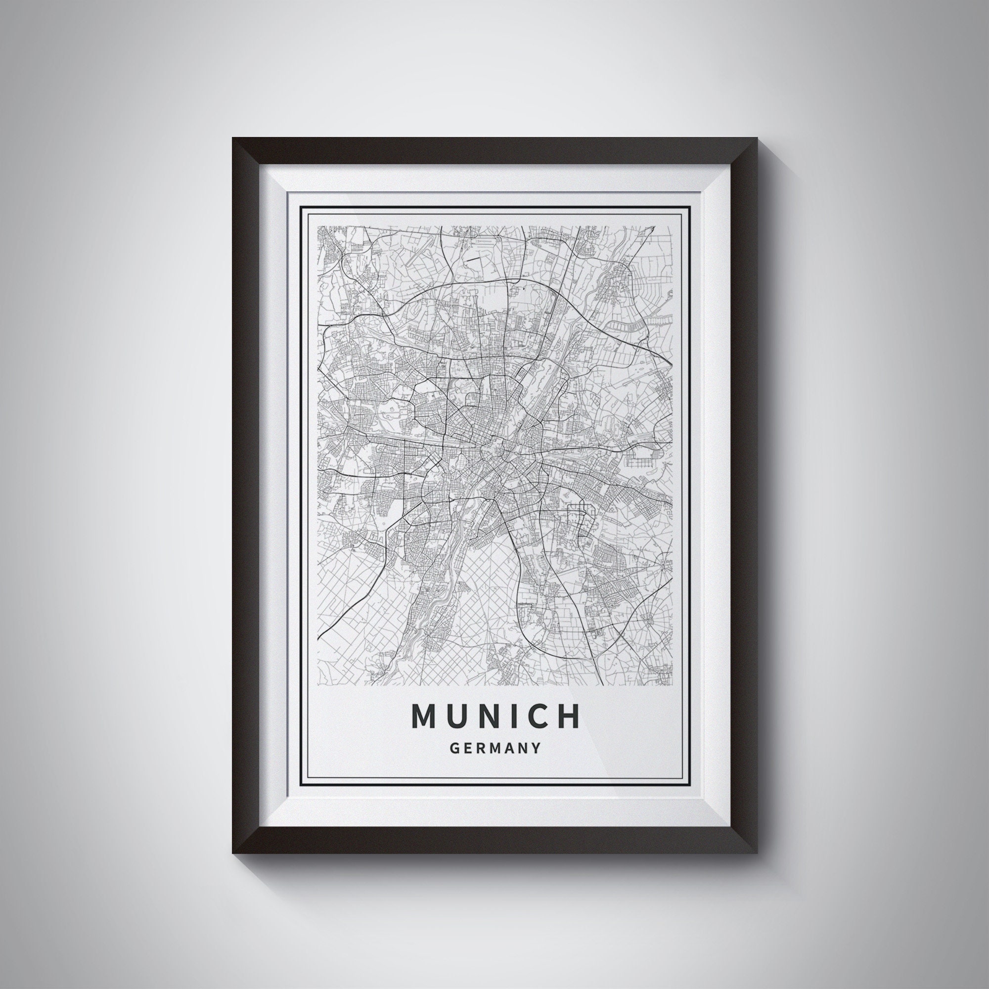 Printable Map of Munich Germany Instant Download City Map | Etsy