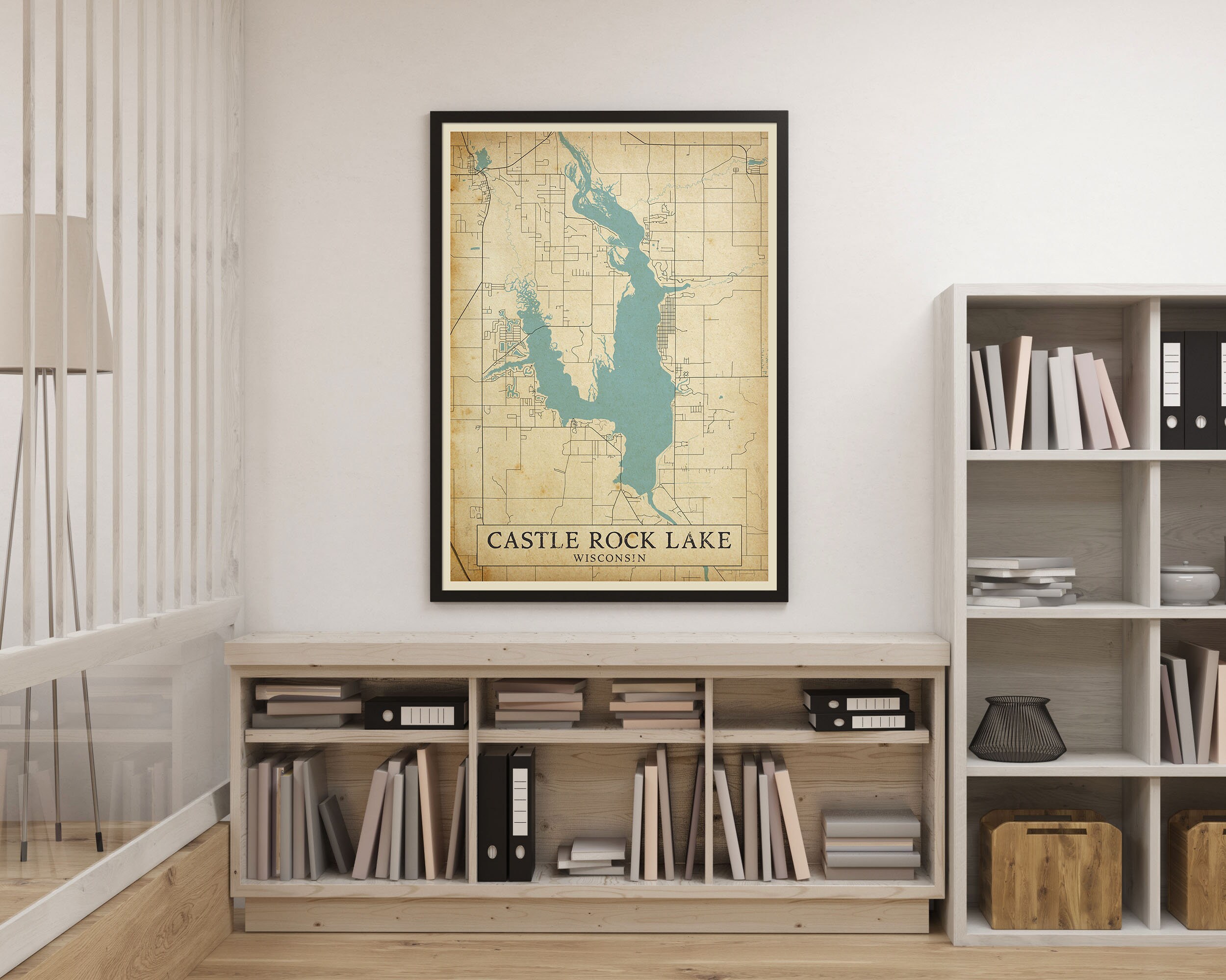 Printable Vintage Style Map of Castle Rock Lake Wisconsin | Etsy