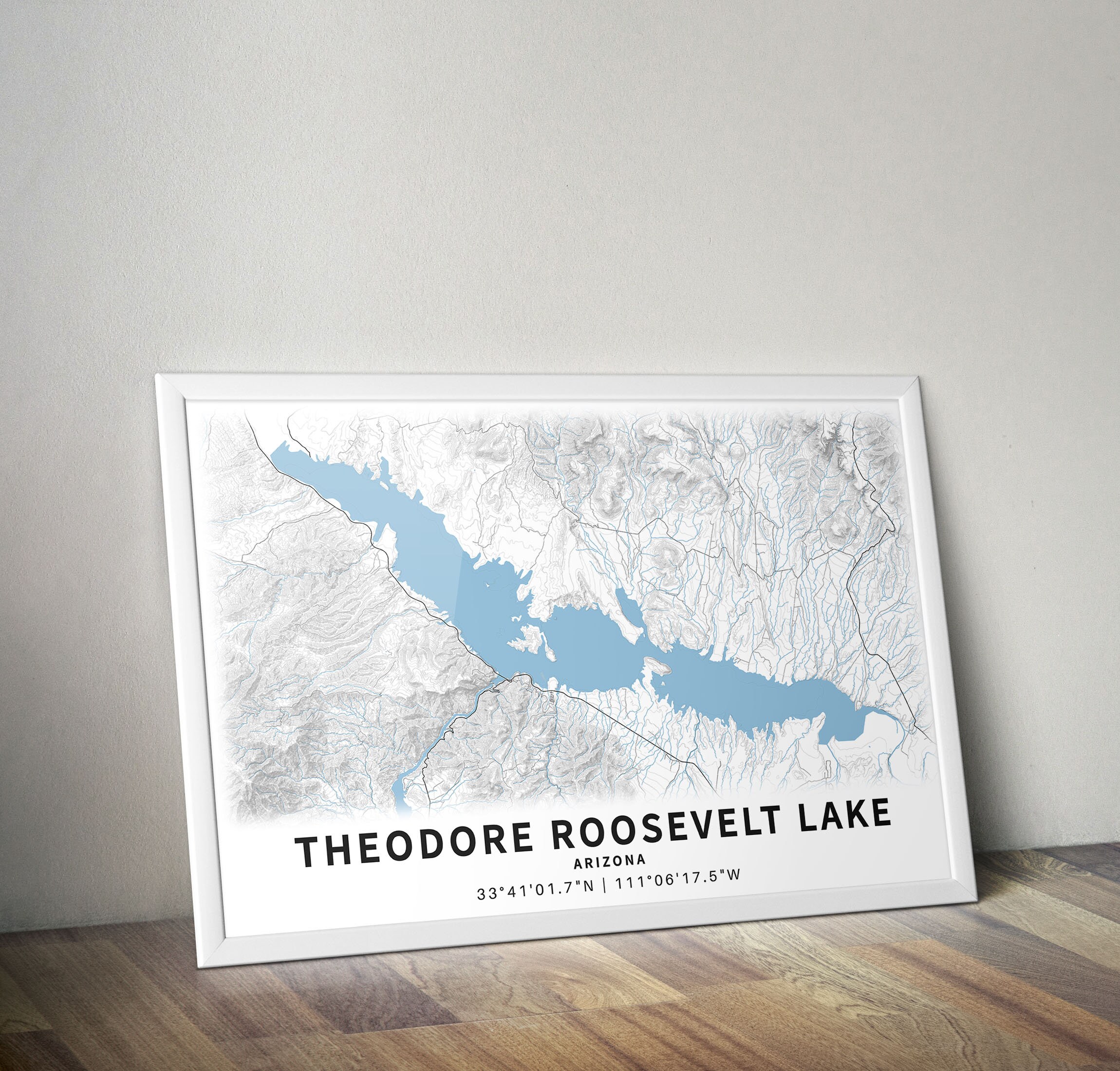 Printable Map of Theodore Roosevelt Lake Arizona United - Etsy