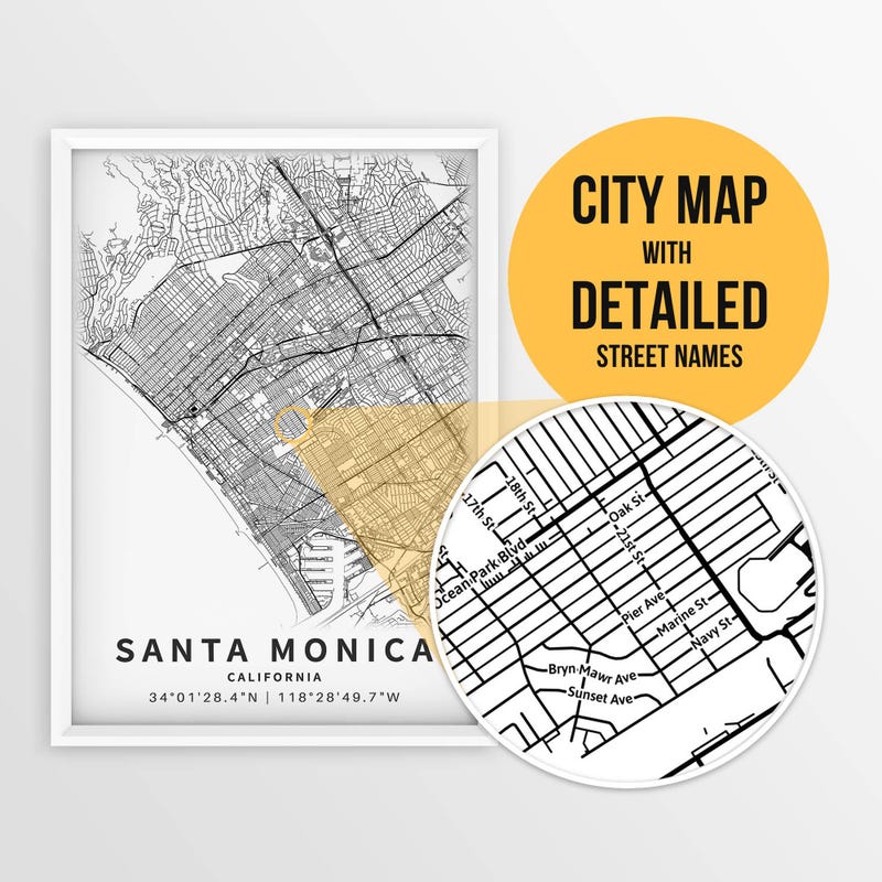 Santa Monica Poster - Etsy