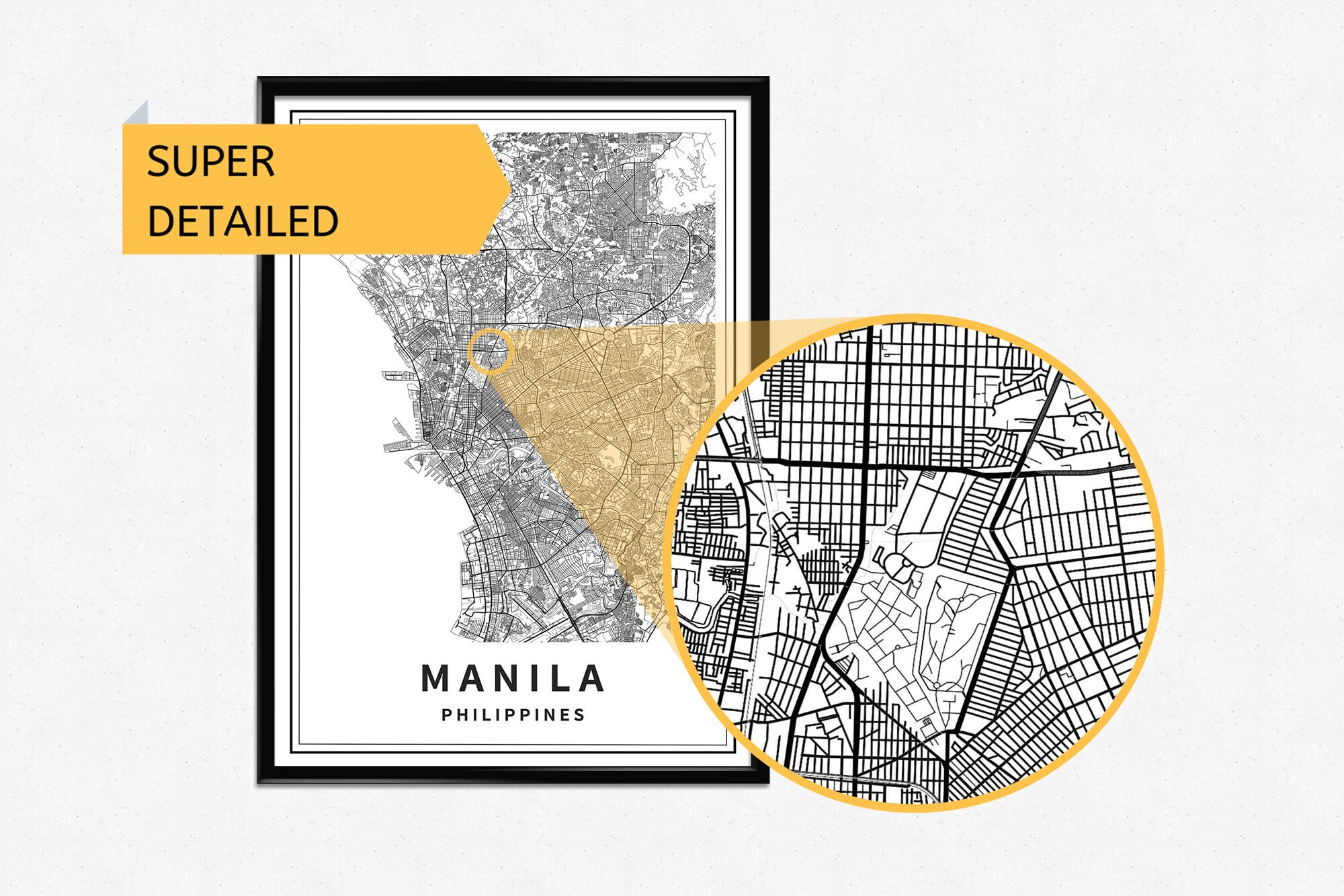 Printable Map of Manila Philippines Instant Download City - Etsy