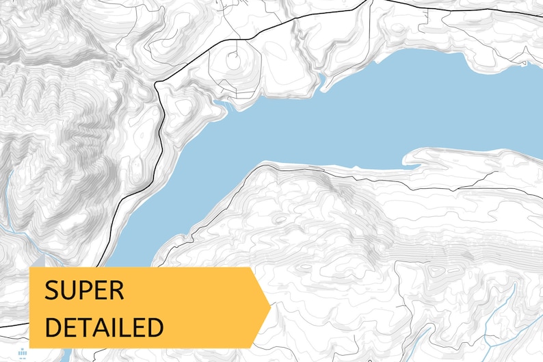 Printable Map of Lake Merwin Washington United States - Etsy