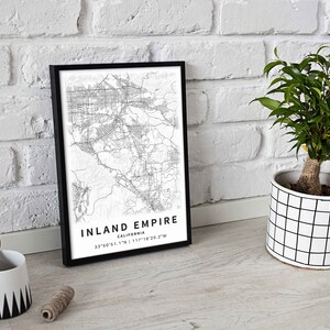 Printable Map of Inland Empire California CA United States - Etsy