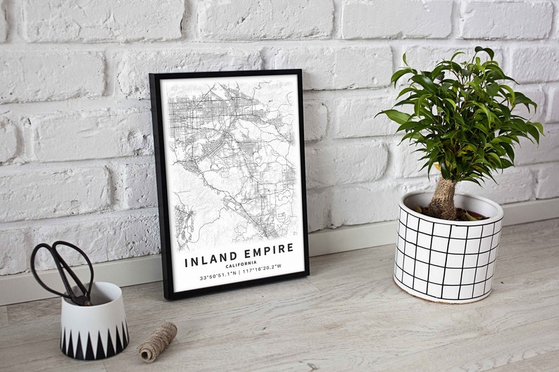 Printable Map of Inland Empire California CA United States - Etsy Finland