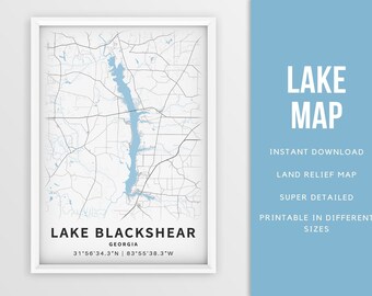 Blackshear Lake Map - Etsy