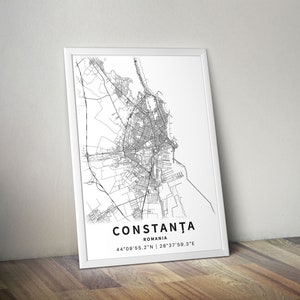 Printable Map of Constanta, Romania With Street Names Instant Download ...