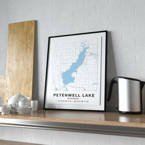 Printable Map of Petenwell Lake, Wisconsin, US - Instant Download ...