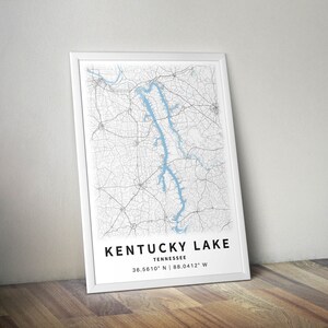 Printable Map Kentucky Lake, Tennessee, US - Instant Download \ Lake ...