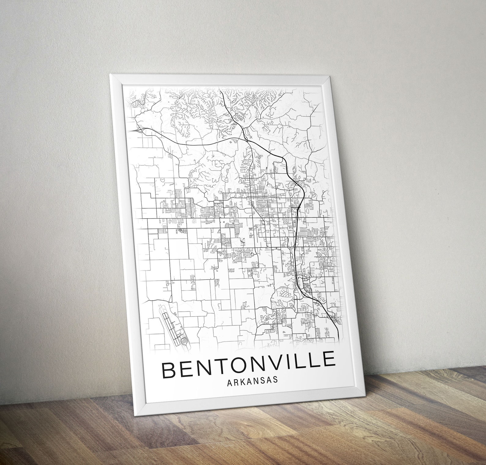 Printable Map of Bentonville AR Map Print Arkansas USA City - Etsy