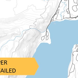Printable Map of Redfish Lake, Idaho, US - Instant Download \ Lake Map ...