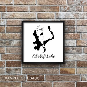 Lake Okoboji Map SVG Iowa Map Vector File - Instant Download \ Cutting ...