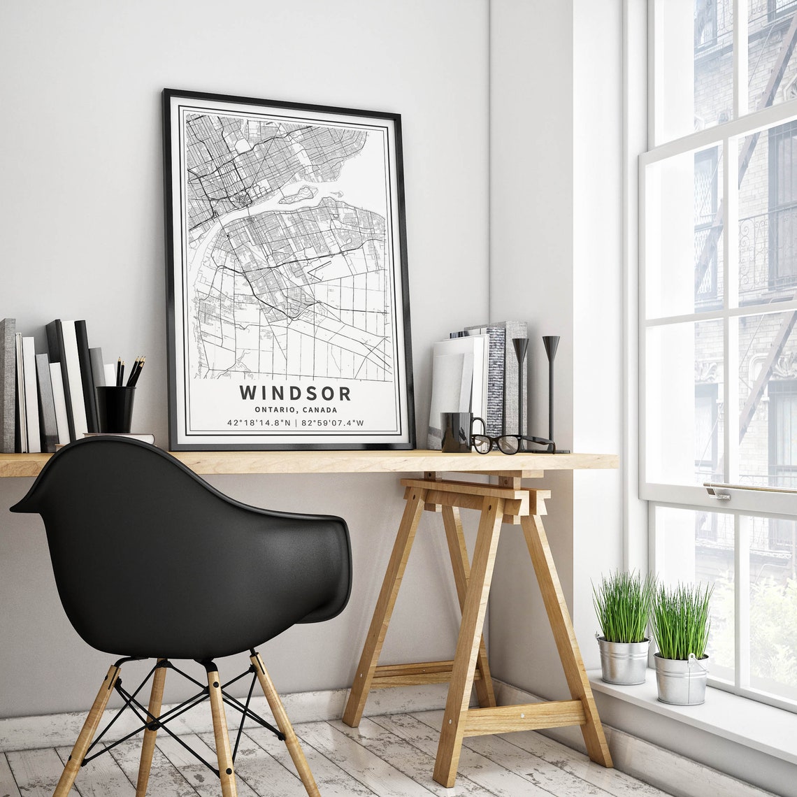 Printable Map of Windsor Canada With Street Names Instant | Etsy