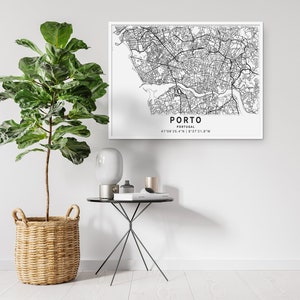 Printable Map of Porto, Portugal With Street Names - Instant Download ...