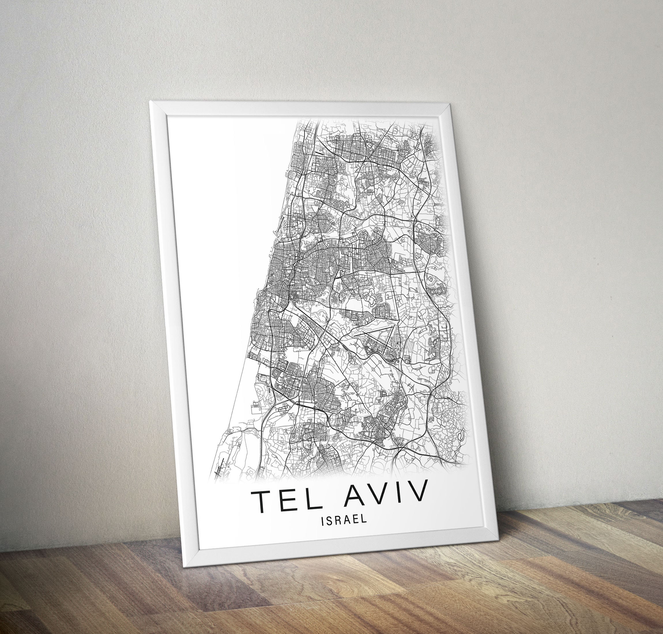 Printable Map of Tel Aviv Israel Instant Download City | Etsy