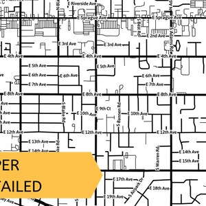 Printable Map of Spokane Valley, Washington, USA With Street Names ...