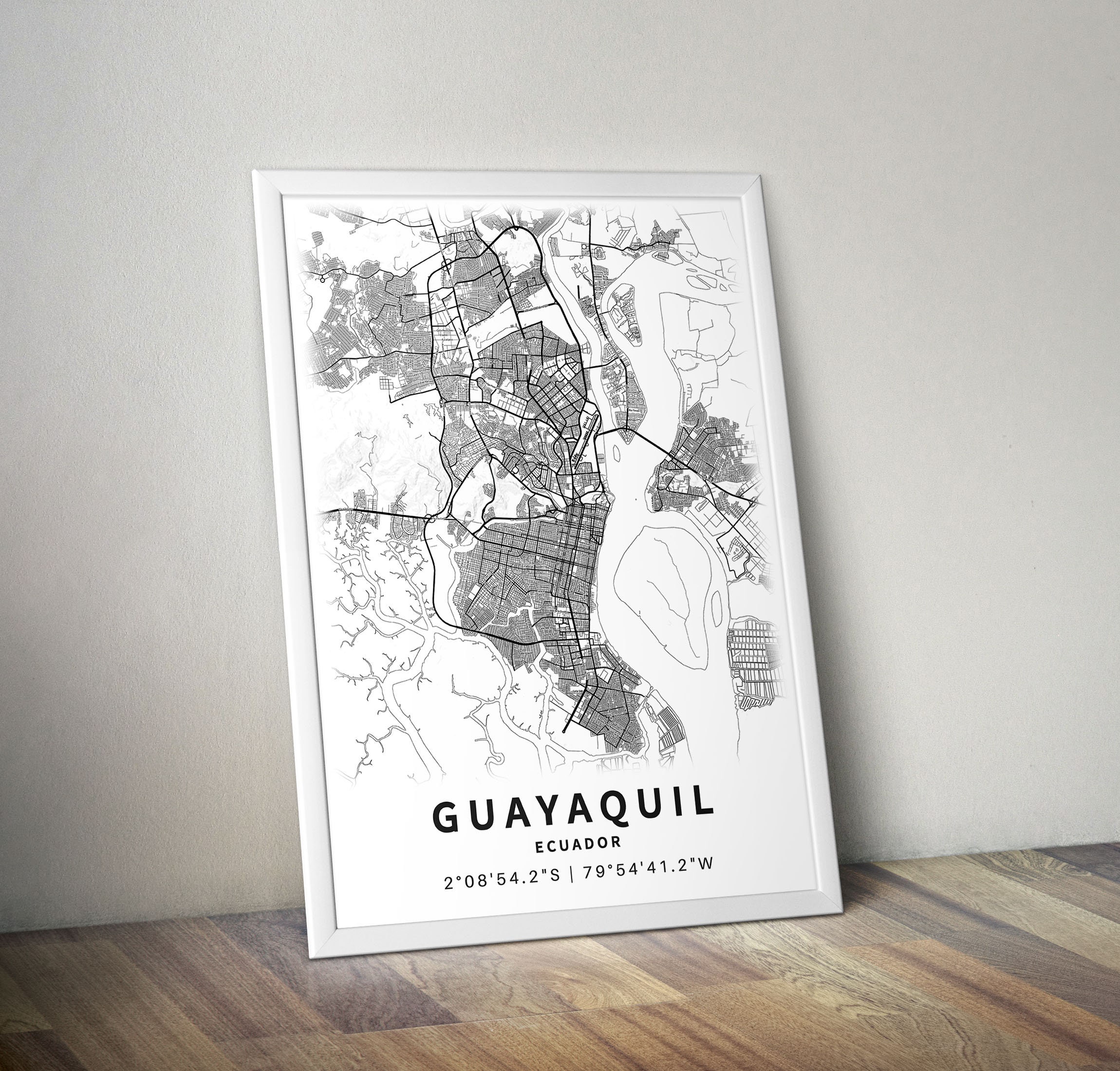 Printable Map of Guayaquil Ecuador With Street Names | Etsy
