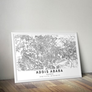 Printable Map of Addis Ababa, Ethiopia With Street Names - Instant ...
