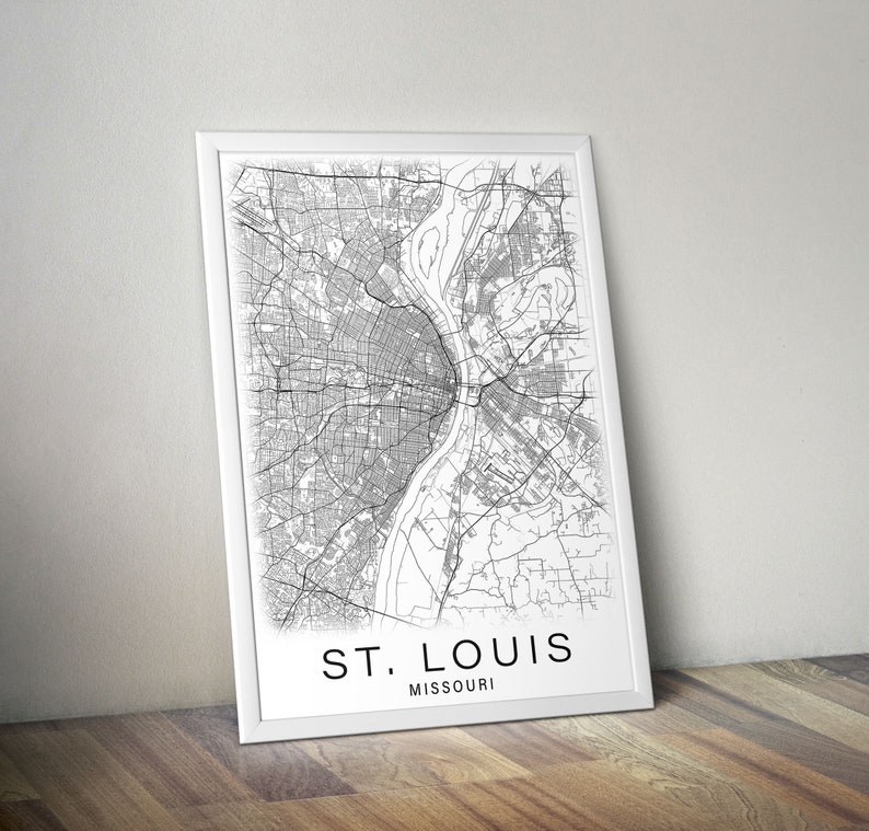 Printable Map of St. Louis Missouri United States Instant | Etsy
