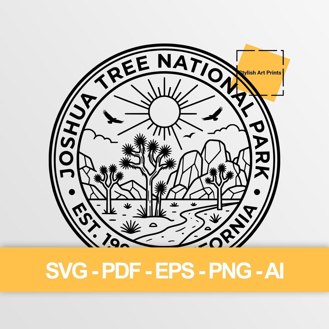 Joshua Tree National Park Vector Clipart (SVG, PNG, PDF), Joshua ...