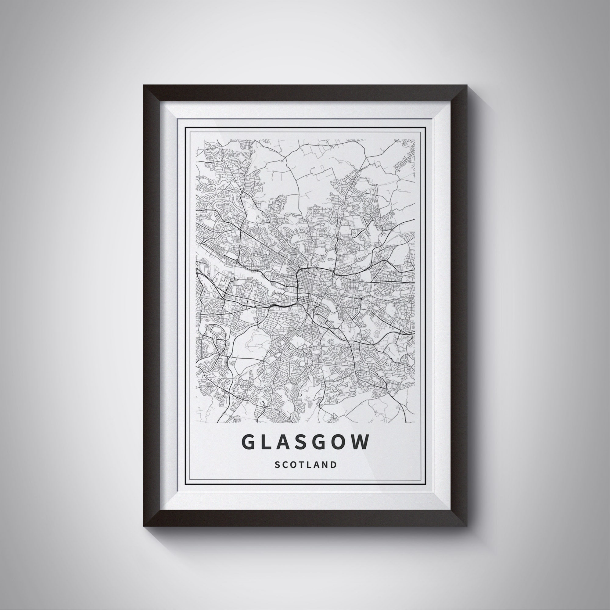 Printable Map of Glasgow Scotland United Kingdom Instant | Etsy