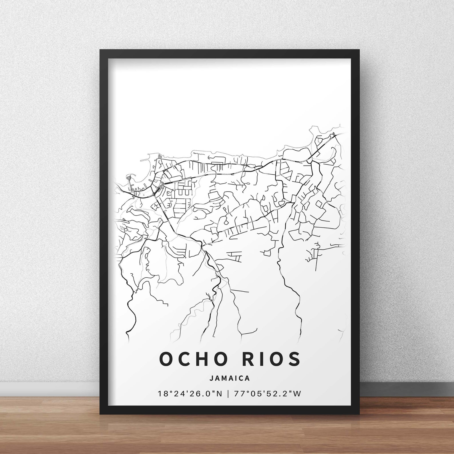 Printable Map of Ocho Rios, Jamaica With Street Names - Instant ...
