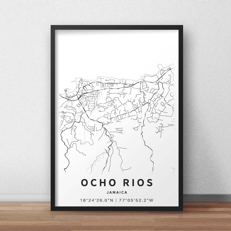 Printable Map of Ocho Rios, Jamaica With Street Names - Instant ...