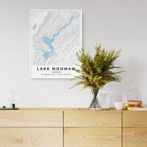 Printable Map of Lake Moomaw, Jackson River, Virginia, US Instant ...