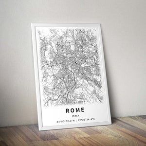 Printable Map of Rome, Italy With Street Names - Instant Download ...