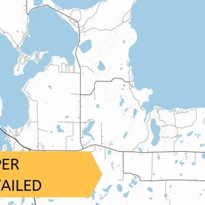 Printable Map of Leech Lake, Minnesota, US - Instant Download \ Lake ...