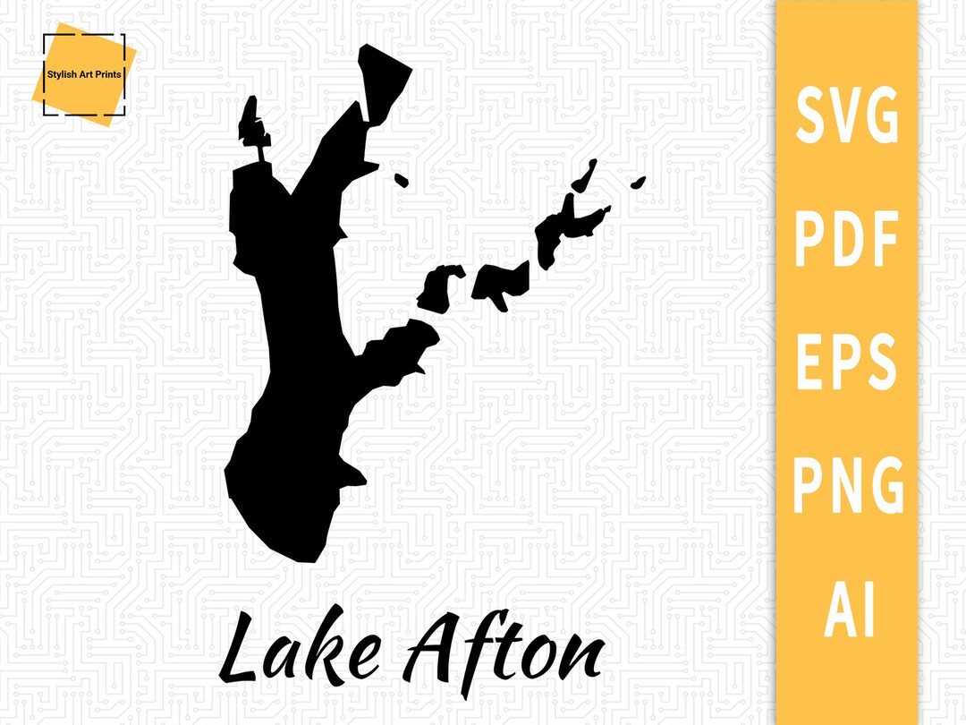 Lake Afton Kansas Map SVG Vector File Instant Download SVG - Etsy