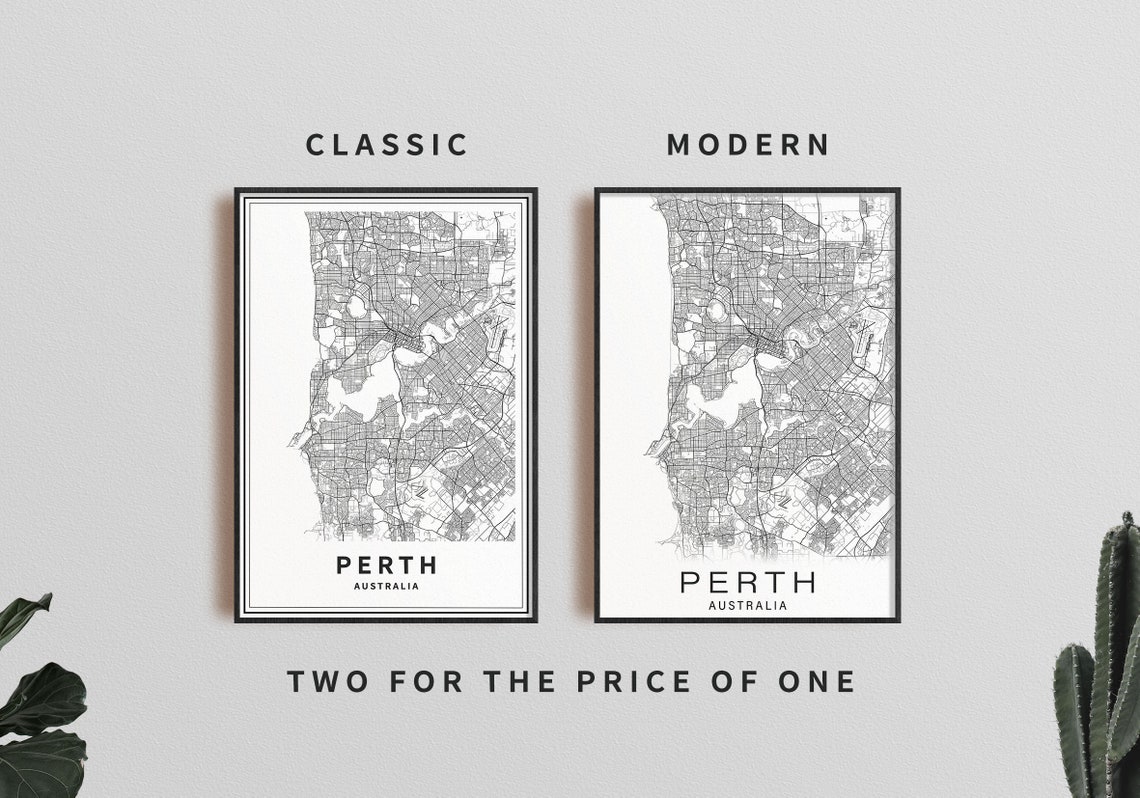 Printable Map of Perth Australia Instant Download City - Etsy