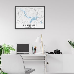 Printable Map of Kinkaid Lake, Indiana, US - Instant Download \ Lake ...