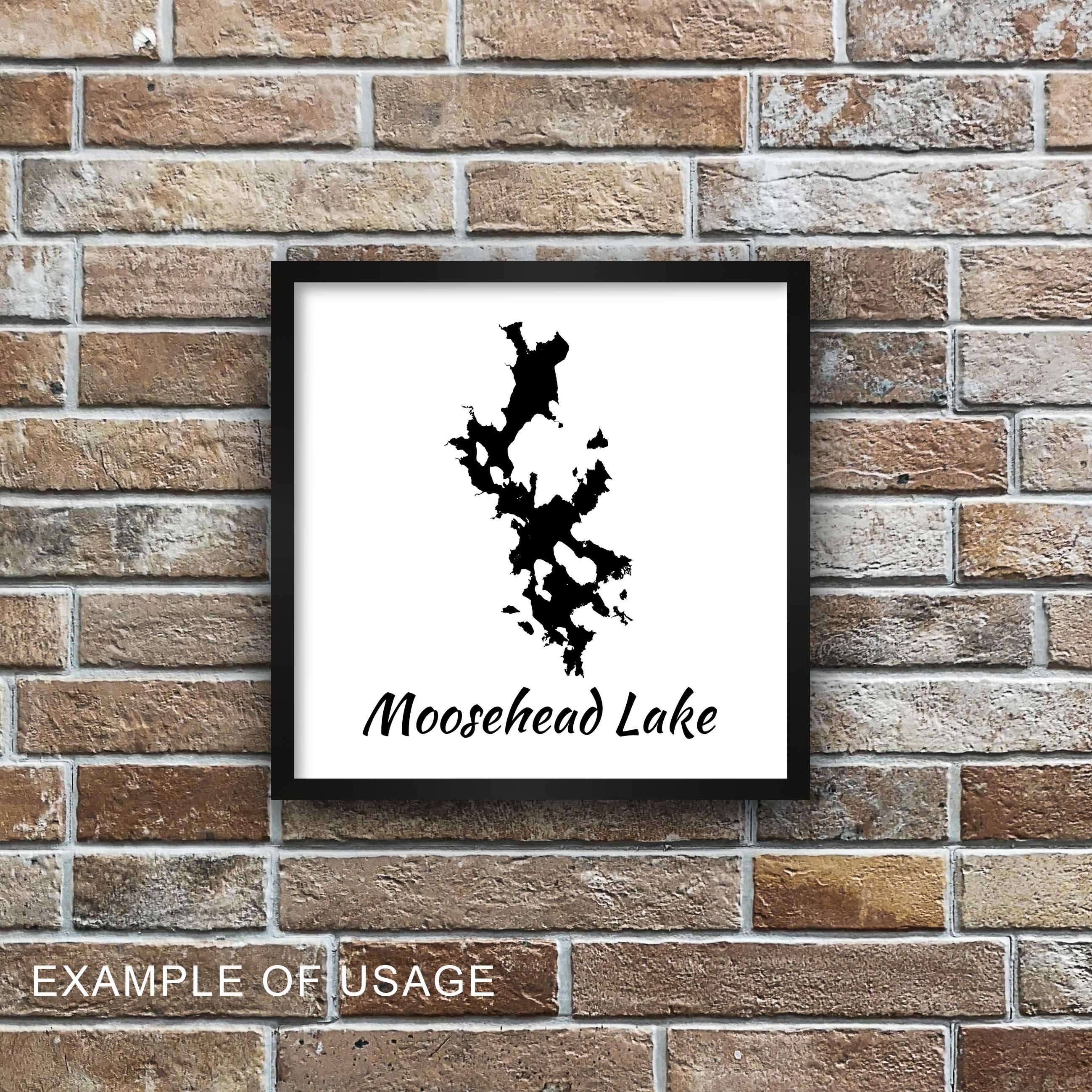 Moosehead Lake Maine Map SVG Map Vector File Instant - Etsy