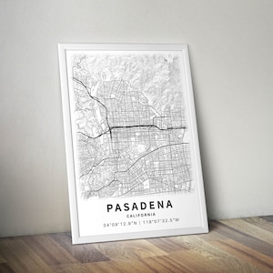 Printable Map of Pasadena, California, USA With Street Names - Instant ...