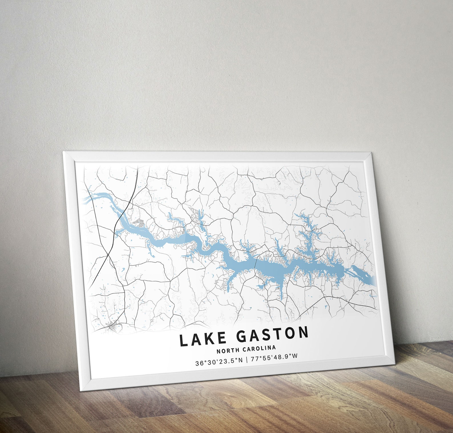 Printable Map of Lake Gaston, North Carolina, US Instant Download Lake ...