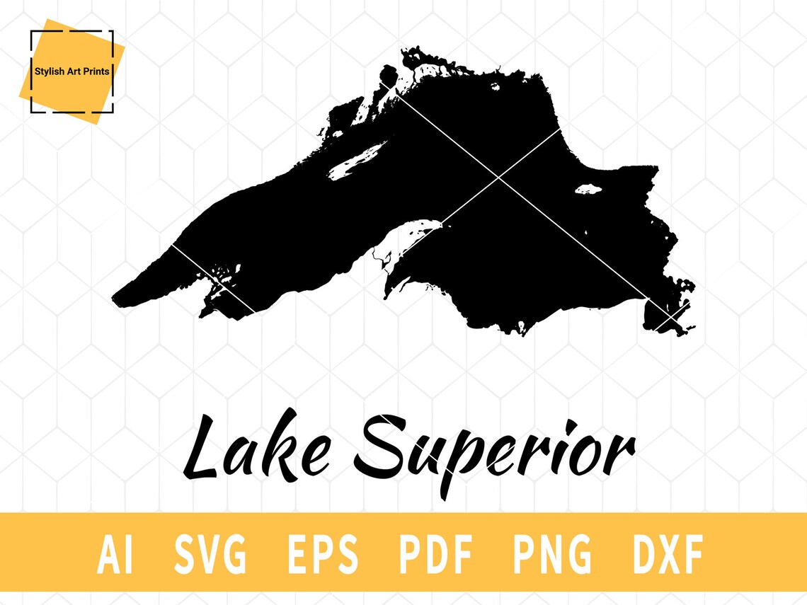 Lake Superior Map SVG Great Lakes Map Vector File Instant - Etsy