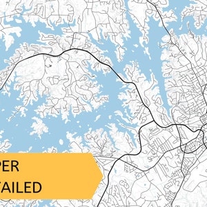 Printable Map of Lake Lanier, Georgia, US - Instant Download \ Lake Map ...