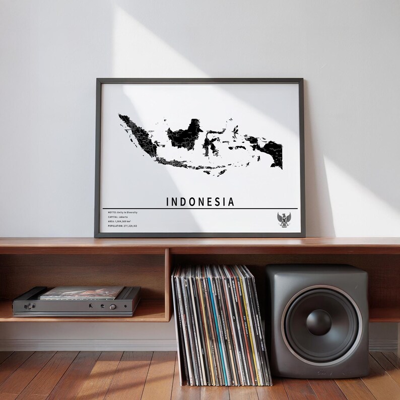 Indonesia Map Poster, Printable Road Map With City Names (instant ...