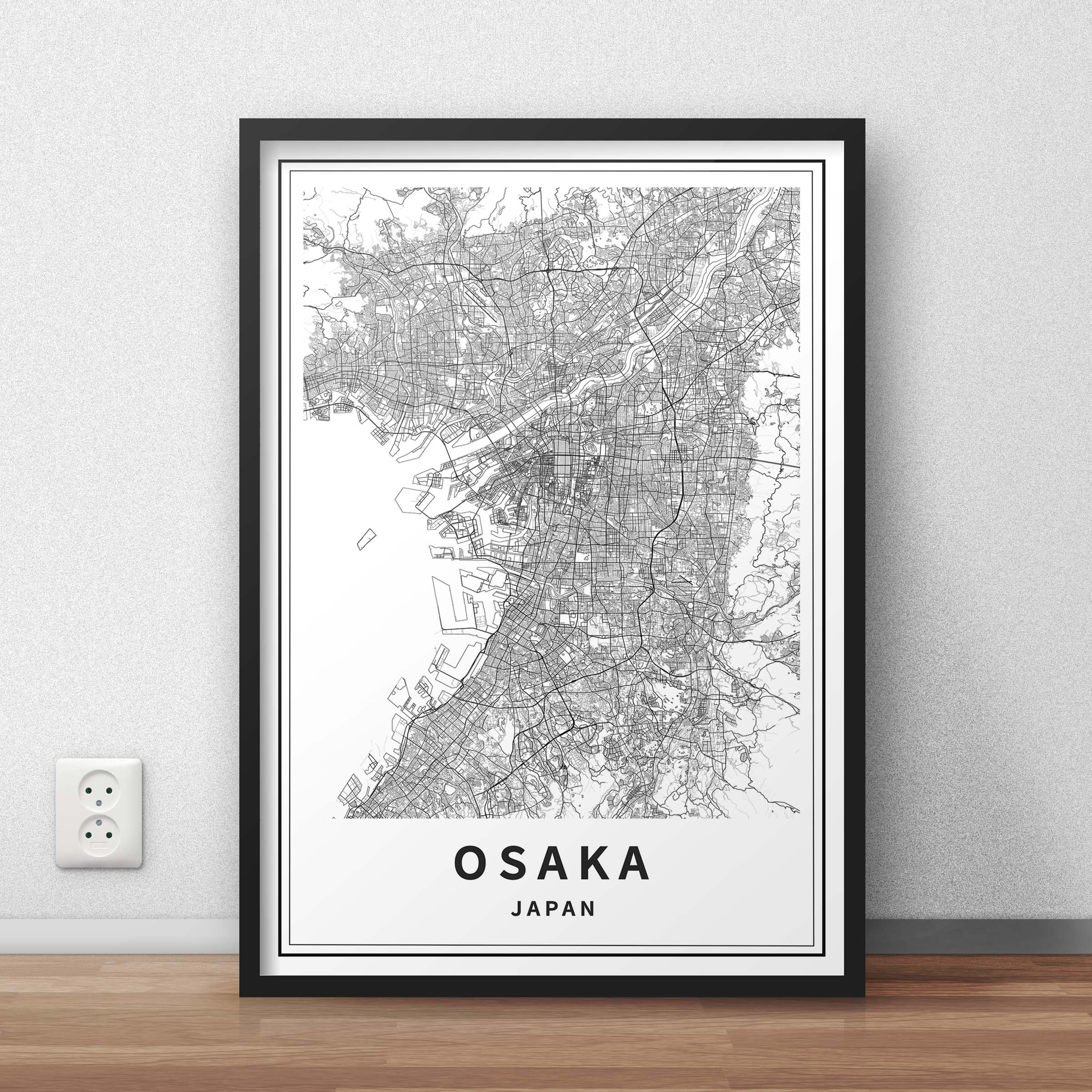 Printable Map of Osaka Japan Instant Download City Map - Etsy