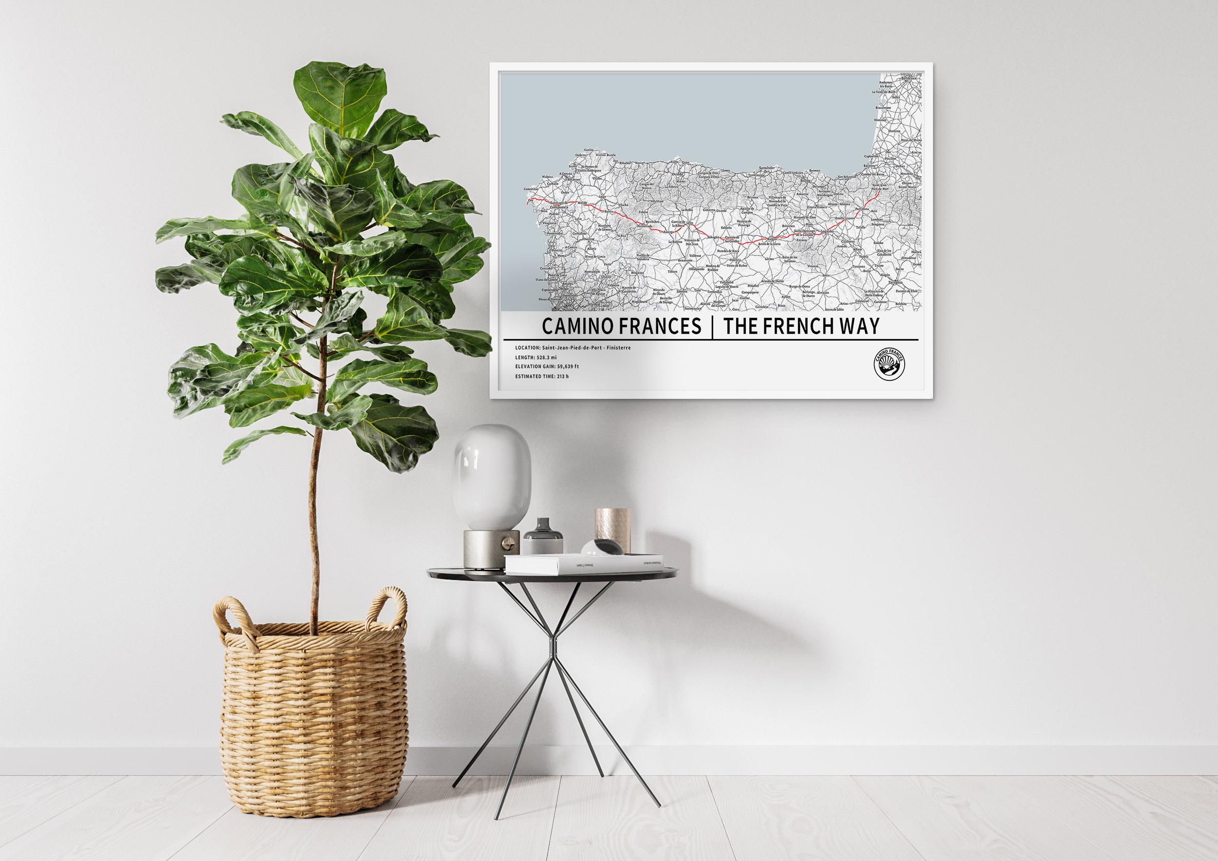 Printable Map Camino Frances Route - the French Way - Instant Download ...