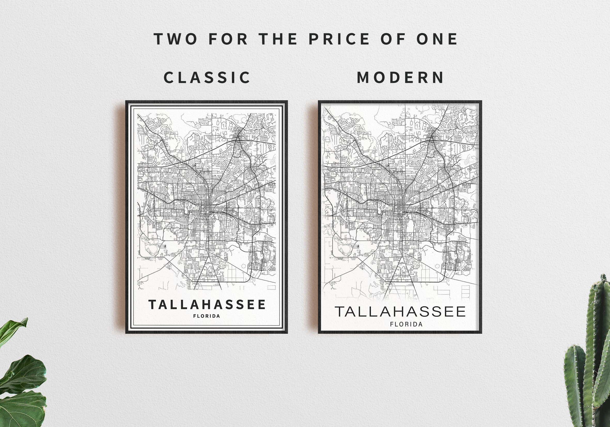 Printable Map of Tallahassee Florida United States Instant - Etsy