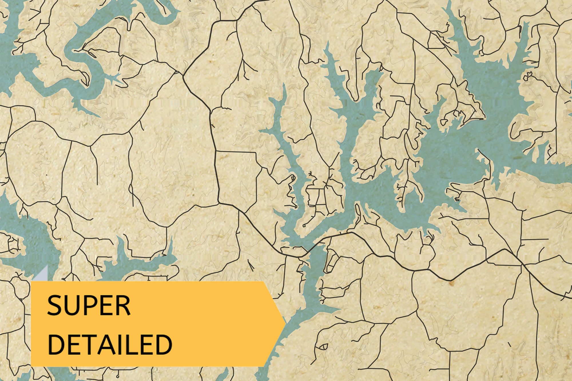 Vintage Style Map of Lewis Smith Lake Alabama USA Instant - Etsy